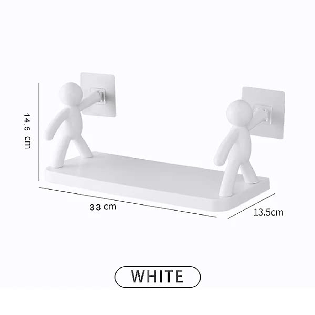 Giroayus Punching-Free Villain Storage Rack The Kitchen Toilet Receive Shelf，Floating Shelves Bathroom Wall Mounted Shelf (White, 4pc)