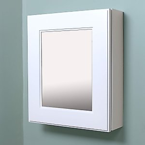 Fox Hollow Furnishings Wall Mount Mirrored Medicine Cabinet (16 7/8" x 19 7/8") (Shaker White)