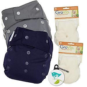 GroVia Experience Package: 2 Shells + 4 No Prep Soaker Pads (Color Mix 3 Snap)