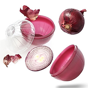 XIZHI 2 Pack Onion Storage Containers Reusable Refrigerator Onion Saver Container Keep Onion Fresh for Leftover Onion Storage Holder for Fridge