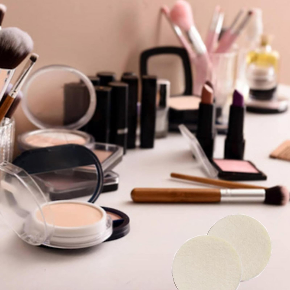 Anleolife 24pcs Compact Foundation Power Puffs Facial Beauty Sponges For Makeup Application Blending Sponge Puff (24pcs/bag)