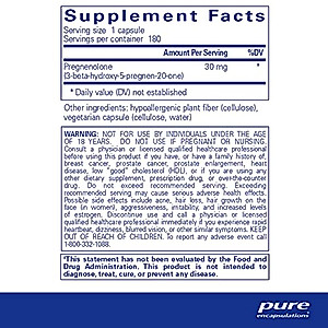 Pure Encapsulations Pregnenolone 30 mg | Supplement to Support The Immune System, Memory, and Hormone Balance* | 180 Capsules