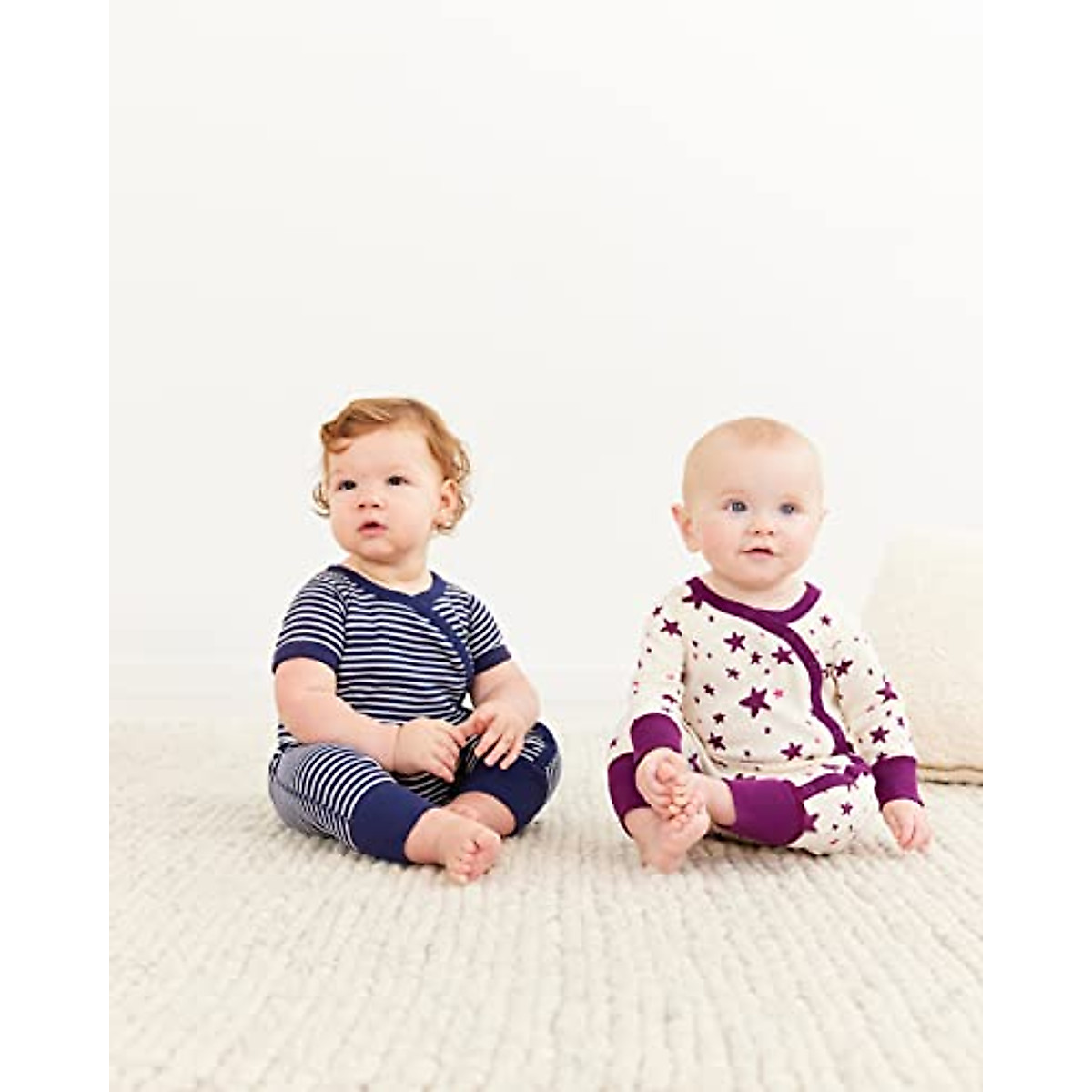 Moon and Back by Hanna Andersson Unisex Babies' Romper Pants, Pack of 2, Light Blue, 0-3 Months