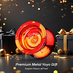 MAGICYOYO N11 Professional Unresponsive Yoyo for Kids, Pro Trick Yo Yo for Adults/Advanced, Dual Purpose Metal Yo-yo Replacement Responsive Yoyo Bearing + 12 Yo yo Strings + Storage Bag