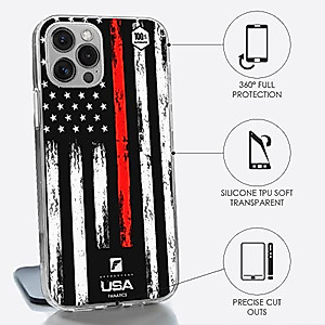 Phone Case Red Line Flag USA Patriot Firefighters Design Silicone Transparent - Compatible iPhone and Samsung (Samsung Galaxy A04)
