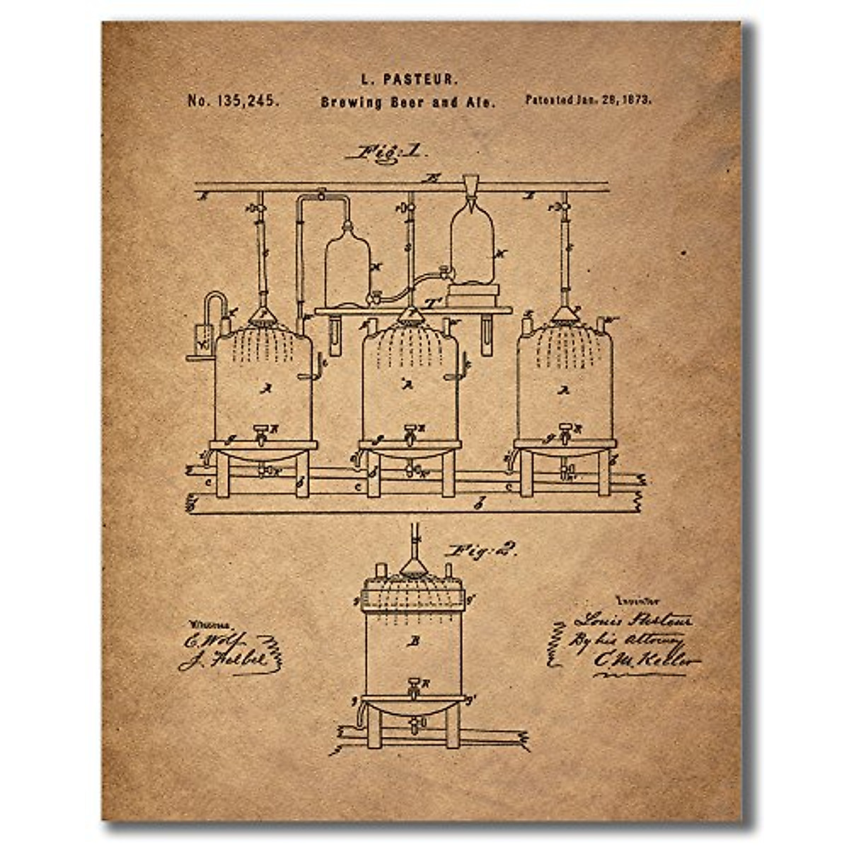 Beer Patent Wall Art Prints - Set Of 6 (8 Inches By 10 Inches) Vintage Bar Photos