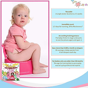 Potty Training Seat Magic Sticker Princess Toddler Potty Training Toilet Color Changing Sticker | 5 Pack Toilet Targets with Free Potty e Book | Use with/Without Potty Chart or Potty Training Watches