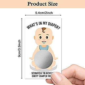 Hafhue 50 Pack What‘s in My Diaper Scratch Off Game Scratch Off Cards for Baby Shower, Baby Shower Activity and Idea, Silly Activity for Ice Breakers