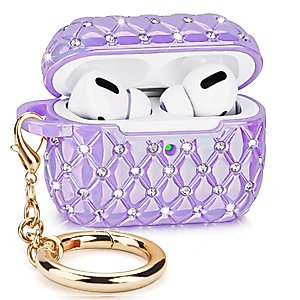 VISOOM Airpods Pro 2nd Generation Case - Bling Rhinestone Hard Protective Case Cover with Lanyard for Apple Airpod Gen Pro 2