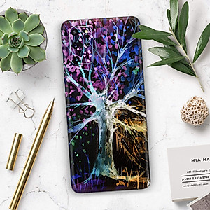 DesignSkinz Inverted Abstract Colorful Watercolor Vivid Tree Protective Vinyl Decal Wrap Skin Cover Compatible with The Samsung Galaxy S20 (Screen Trim & Back Glass Skin)