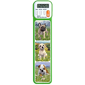 mark-my-time 3D Puppies Digital Bookmark and Reading Timer - Green