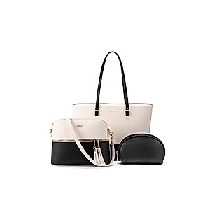 LOVEVOOK Purse for Women Fashion Tote Bag Shoulder Handbags Top Handle Satchel Bags Purse Set 3pcs