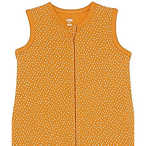 Amazon Essentials Unisex Babies' Cotton Sleep Sack, Pack of 3, Light Grey Heather/Lilac Tiger/Mustard Yellow Dots, 0-6 Months