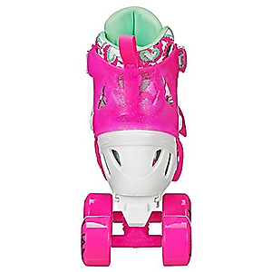 Roller Derby Trac Star Youth Girl's Adjustable Roller Skate White/Pink Size Medium (12-2)