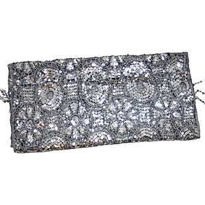 Ted and Jack - Luxe Bedazzled Sequin and Sparkle Scarf in Silver