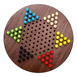STERLING Games Wooden Chinese Checkers 11.5 Inch Family Board Game for Kids and Adults