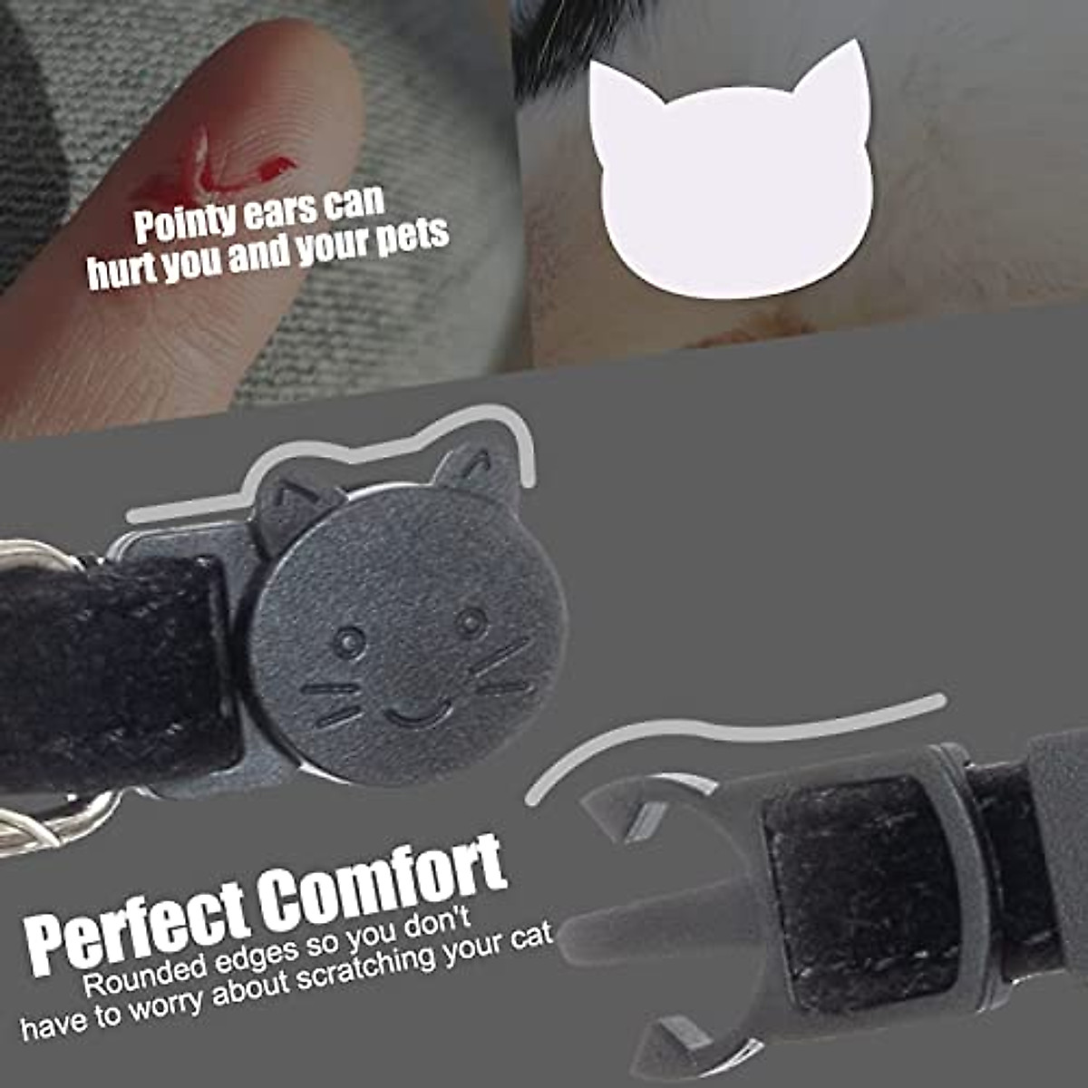 EXPAWLORER Soft Velvet Safe Cat Collars for Girl Cats -2 Pack Rhinestones Bling Diamante Adjustable Collars - Cat Collar Breakaway with Bells for Boy Cats Kitty and Small Dogs