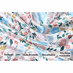 Bassinet Sheet Set 2 Pack Satin Ultra Soft Silk Fit for Rectangle, Hourglass, Oval Bassinet Mattress Protect for Baby Hair and Skin Cradle or Bassinet Sheets, Floral & Floral