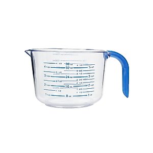 Arrow Home Products Plastic Measuring Cups for Liquids, 4.5 Cups - With Cool-Grip Handle - BPA-Free, Stackable Measuring Cups with Spout and Clear Measurements - Microwave and Dishwasher Safe