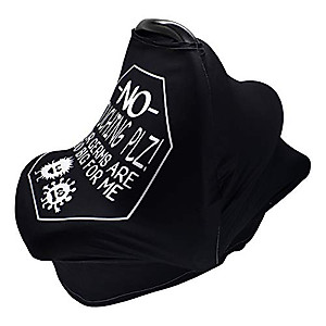 Baby Nursing Cover,Baby Car Seat Canopy,No Touch Sign Infant Stroller Cover Breastfeeding Cover,Soft Stretchy Nursing Cover Up for Baby (Black)