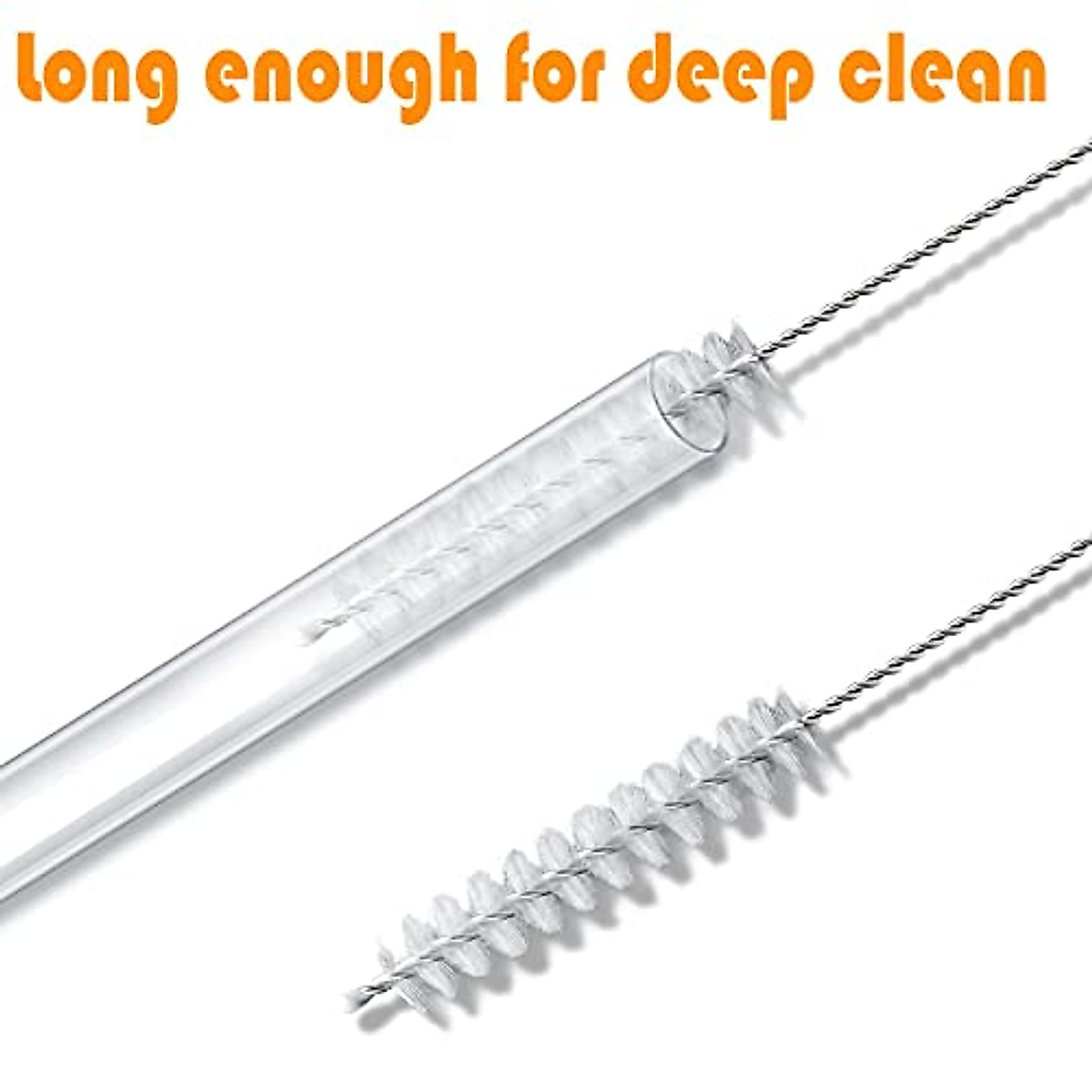 10PCS Replacement Straws for Stanley 20/30/40oz Travel Tumbler, Reusable Plastic Straws with Cleaning Brush, for Stanley Quencher Adventure, 40 oz Water Jug Accessories (30cm / 11.8inch Long)