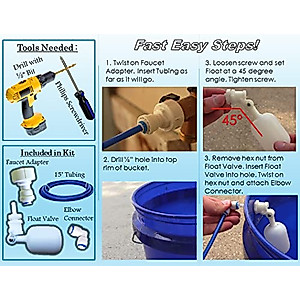 Automatic Pet Watering System Bucket Kit - Self-Filling Animal Water Bowl Kit