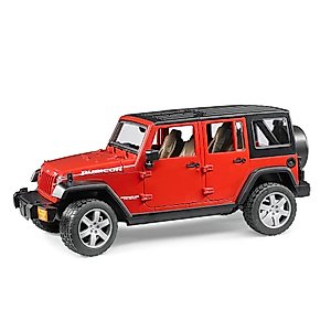 Bruder Toys - Recreational Realistic Jeep Wrangler Unlimited Rubicon with Openable Doors and Removeable Rear Seat (Color May Vary) - Ages 3+