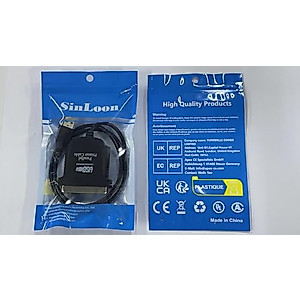SinLoon USB to Parallel Port Adapter USB to IEEE1284 CN36 Parallel Printer Cable Adapter for Printer (2.8FT)