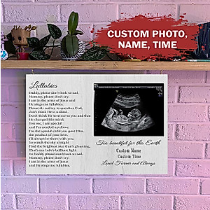 Naughty Puppy Baby Memorial Canvas| Too Beautiful For This Earth Wall Art| Personalized Keepsake Gift Loss of Stillborn Infant Miscarriage| In Loving Memory JC453 (10x8 inch)