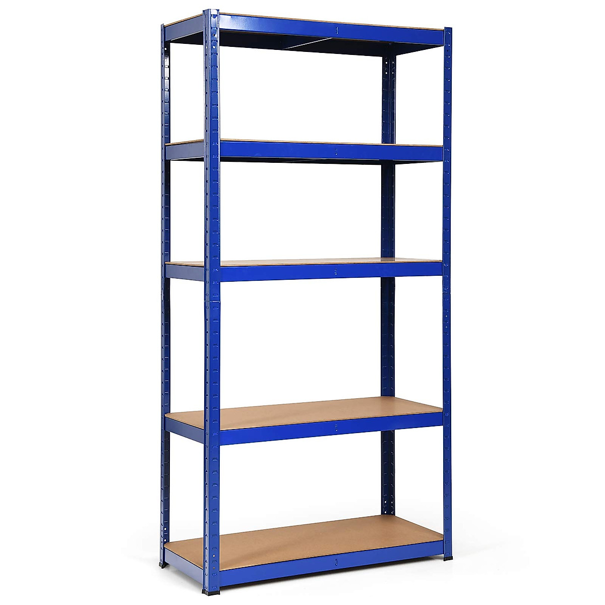 Giantex Storage Rack Shelving Unit Storage Shelf Steel Garage Utility Rack 5-Shelf Adjustable Shelves Heavy Duty Display Stand for Books, Kitchenware, Tools Bolt-Free Assembly 36"x 16"x 72”, Blue