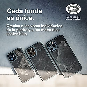 WOODCESSORIES - Real Stone Case Compatible with iPhone 12/12 Pro, EcoBump Stone (Camo Grey)