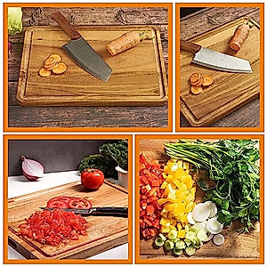 UPKOCH Wood Cutting Board Wooden Chopping Board Kitchen Large Charcuterie Boards Butcher Block for Chopping Meat Vegetables Fruits Bread Cheese Appetizers