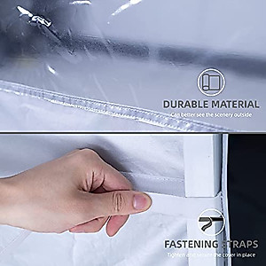 MordenApe Clear Sidewall for 10x10 Pop up Canopy - Straight Leg, Splicing Transparent Canopy Walls, Instant Canopy Tent Sunwall 10x6.3 Ft (White)