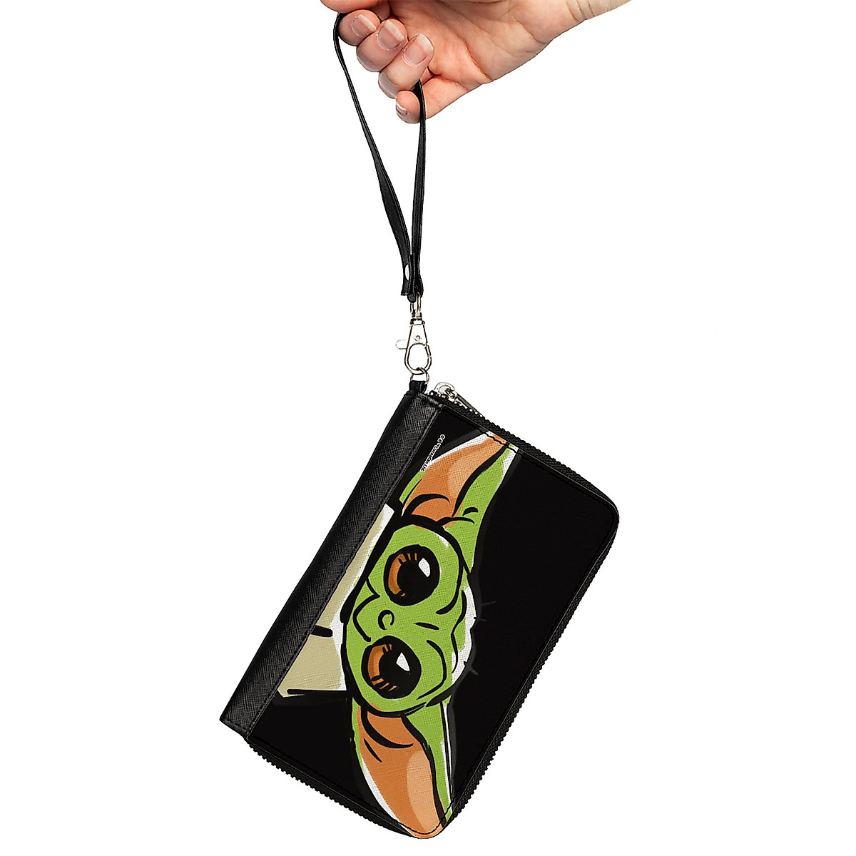 Buckle-Down Women's PU Zip Around Wallet Rectangle-Star Wars The Child, 7.5"x4.5"