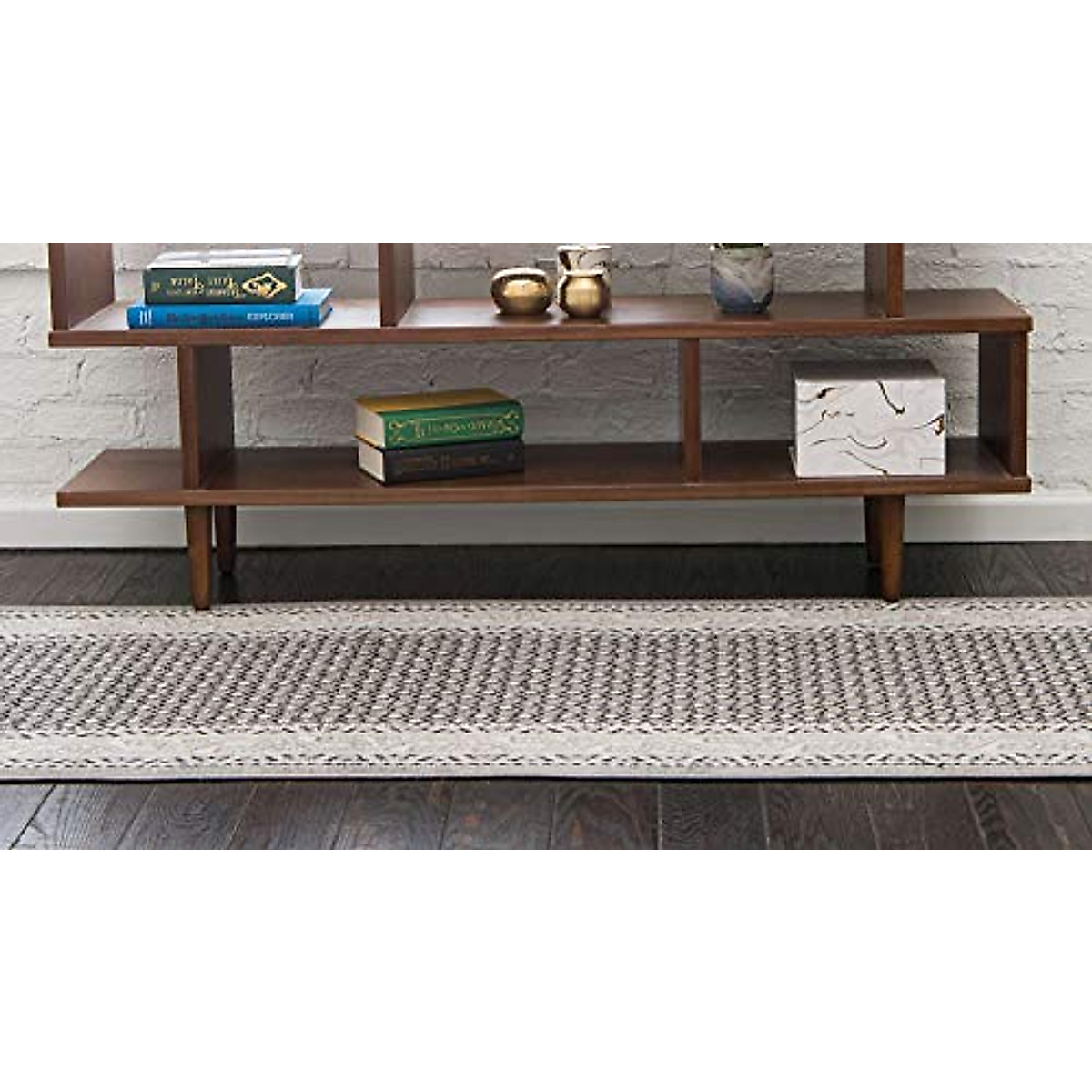 Unique Loom Williamsburg Collection Traditional Border with Dotted Center Area Rug, Runner 2' 9" x 9' 10", Gray/Beige