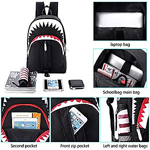 Shark Backpacks for Teen Boys, Cool Kids Backpack for School Bookbags (Glow)