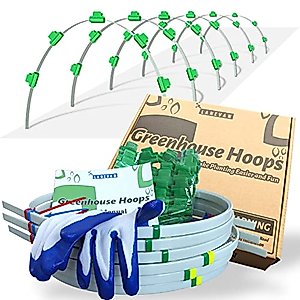 LANEVAN Greenhouse Hoops for 2-4ft Wide Raised Beds, 6.56ft Long Super Bendable Fiberglass Garden Hoops, Weather Resistant Grow Tunnel Support Hoops Frame for Plant Row Cover, 6 Pcs