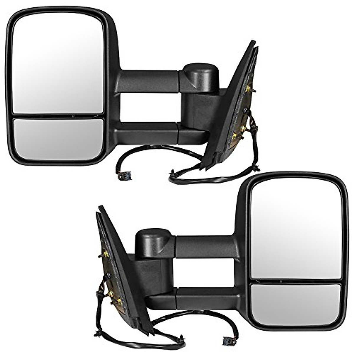 Trail Ridge Tow Mirror Power Heated Textured Black Pair Set for Silverado Sierra
