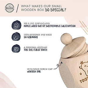 Spruchreif | Tooth Fairy Box for Boy and Girls | First tooth box | Wooden keepsake box | Children's tooth box | Baby Girl and Boy