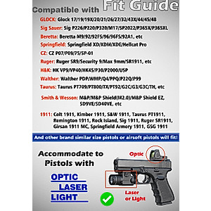 Left Handed Drop Leg Tactical Gun Holster fit Pistol with Optic/Light/Laser, Adjustable Thigh Nylon Gun Holster Compatible with Glock 1911 S&W Sig Sauer Taurus Berreta CZ HK and More