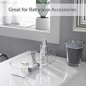 Simplify 2 Pack Medium Rectangular Drawer Organizer, Dimensions: 11.6" x 3.7" x 2.4", Multipurpose Drawer Organizer, Great for Home, Perfect for Small Desk Accessories, Jewelry, Cosmetics, Clear