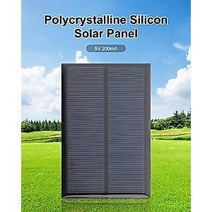 FellDen Micro Solar Panels with Wire, 5PCS 5V 200mA Photovoltaic Solar Cells Kit 110mmx60mm / 4.33''x 2.36''