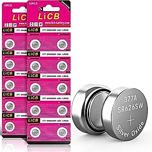 LiCB 20 Pack SR626SW 377 626 Watch Battery 1.5V Button Cell Batteries