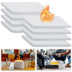 Pack 8 Ceramic Wool Wick for Tabletop Fire Pit Extended Burn Time, Ceramic Wool Sponge Insulation Ethanol Fireplace Fuel Wick Sponge for Tabletop Alcohol Fireplaces (8INx6IN)