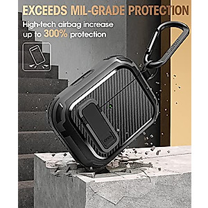 Koaichi for AirPods Pro(2nd/1st Generation) Case, Full-Body Ultra-Hard Shell Protective Cover with Lock, Powerful Drop Protection, Well Built Case Designed for AirPods Pro (2022/2019), Black