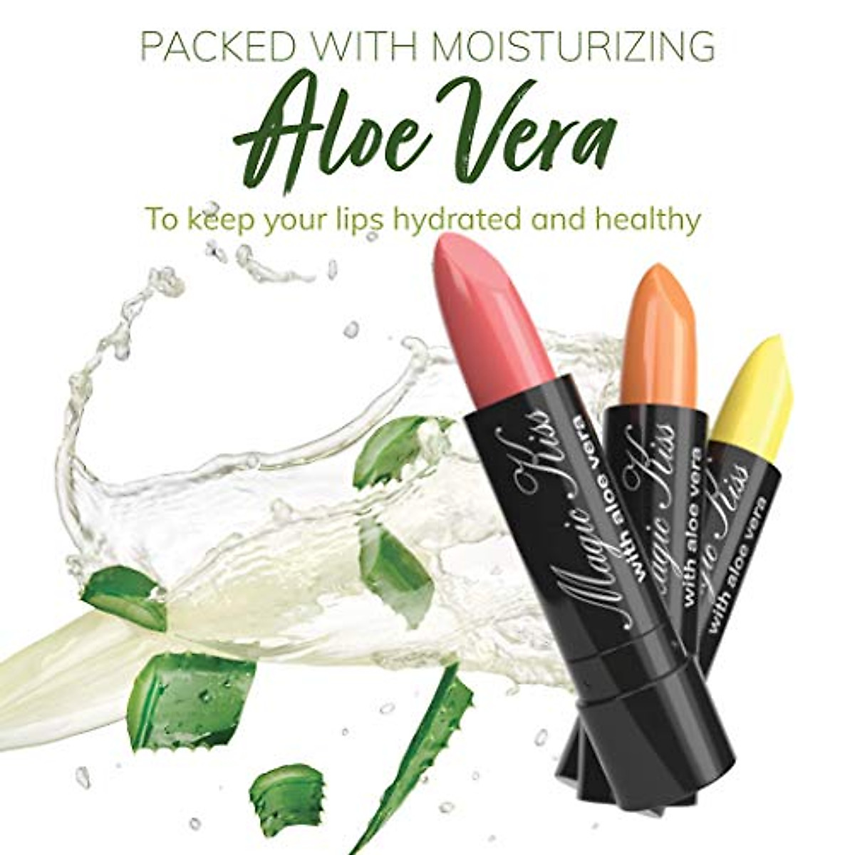 Magic Kiss Lipstick Set Aloe Vera Color Changing Green