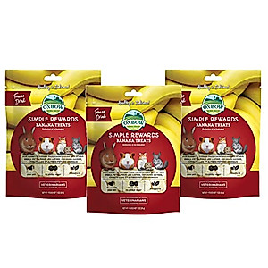 Oxbow SIMPLE REWARDS Treats - Rabbits Guinea Pigs Chinchillas BANANA 1 oz 3 PACK