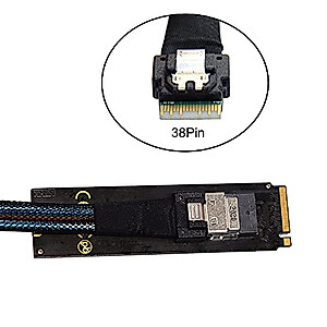 NFHK NGFF M-Key NVME to SFF-8654 Slimline SAS Card Adapter and U.2 U2 SFF-8639 NVME PCIe SSD Cable for Mainboard SSD