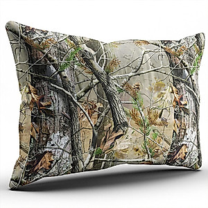 Healbrighting Set of 2 Throw Pillow Covers Pillow Case King Size 20x36 inch Camouflage Camo Tree Hunter Dry Branches Leaves Decorative Pillowcase for Sofa Bedroom Bed Home Décor Cushion Cover
