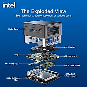 Intel NUC Mini pc Wall Street Canyon NUC12WSHi7 i7-1260P,12 cores,16 Threads, Running with Windows 10 Pro, 64GB RAM + 2TB NVMe, 4.7GHz Intel Iris Xe Graphics, 4K displays or one 8K Display